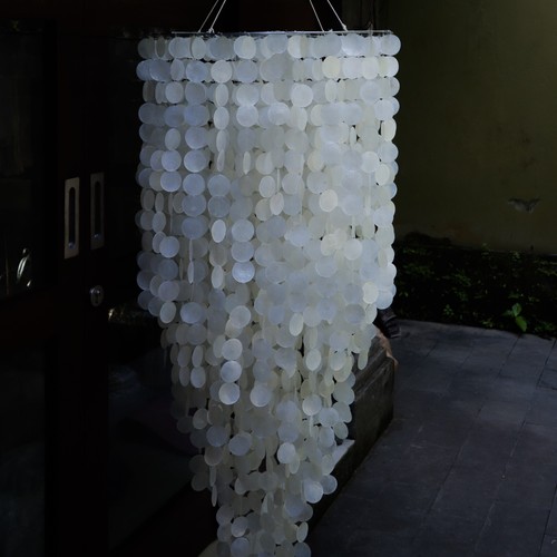 Large Capiz Shell Wind Chime,Hanging lamp,Seashell Pendant Lamp | eBay