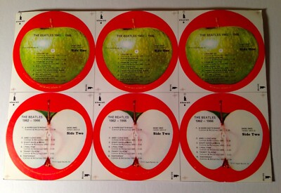 Apple Records Beatles 33rpm LP Vintage record labels uncut RARE / Mint ...