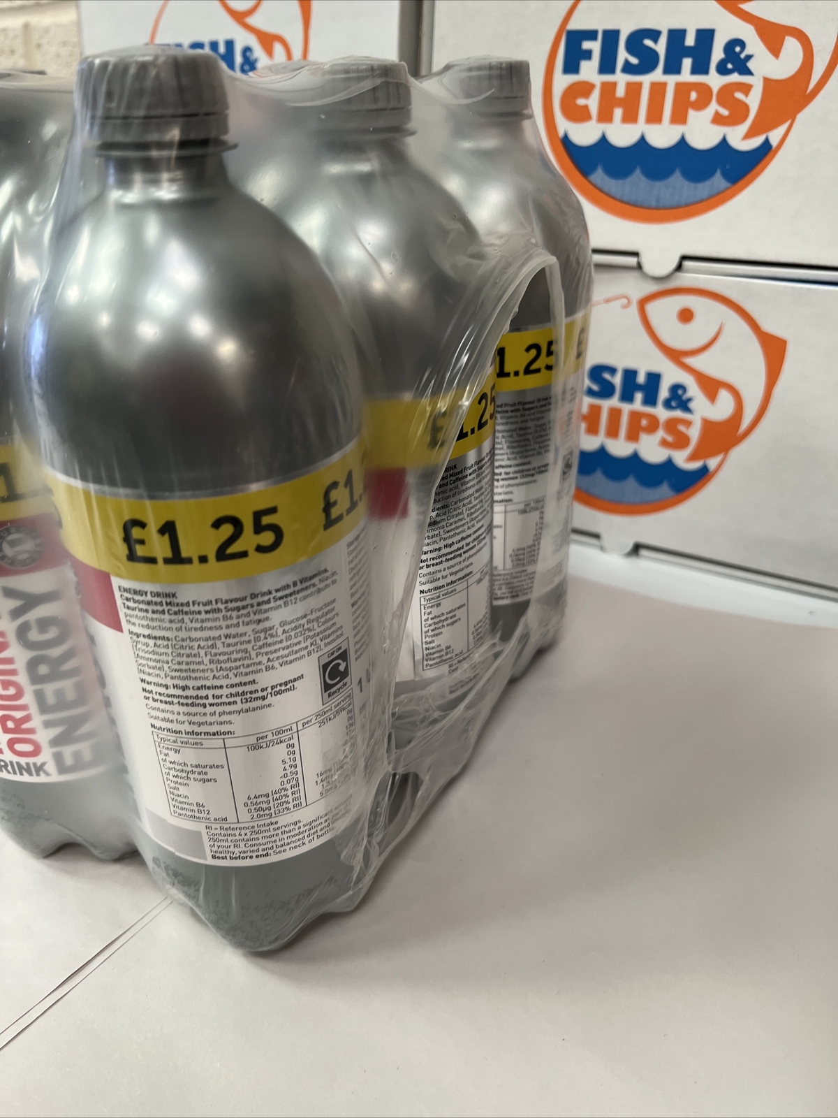 Euro Shopper Original Energy Drink 1 Litre Price Marked £1.49 x 12 Gym ...