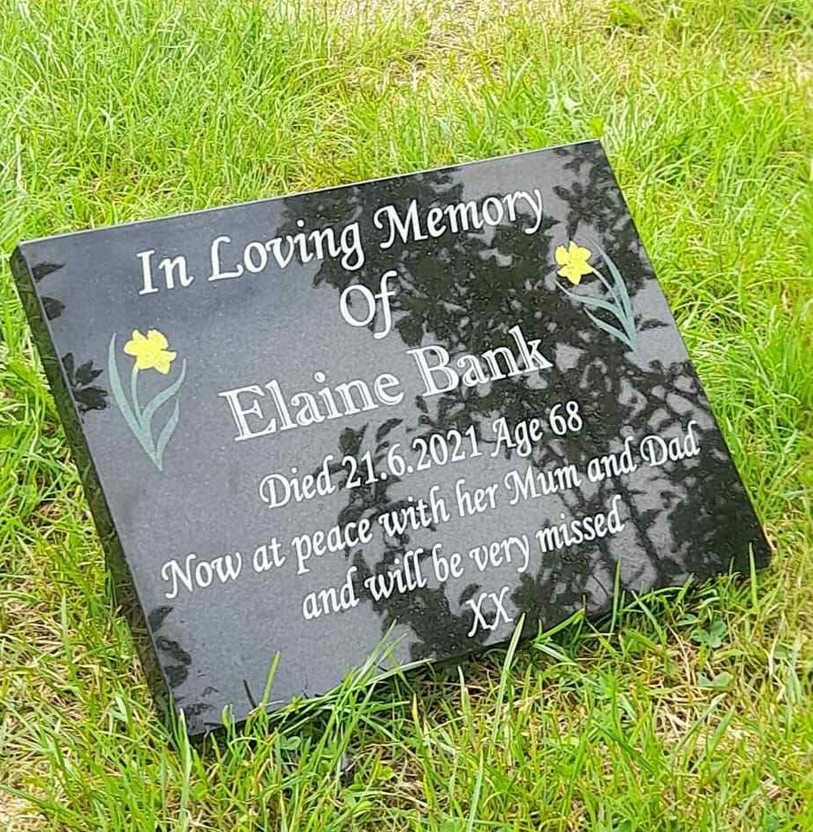 Engraved Personalised Granite Memorial Plaque GraveStone Grave Marker ...