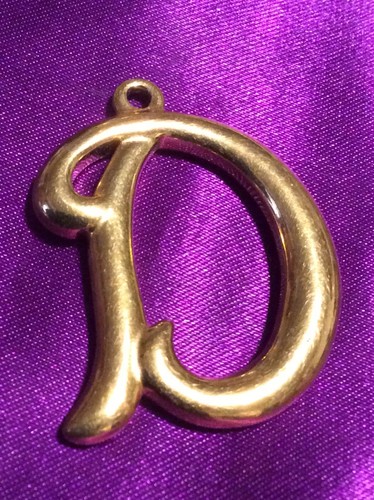 Brass Calligraphy Initial D Pendant | eBay