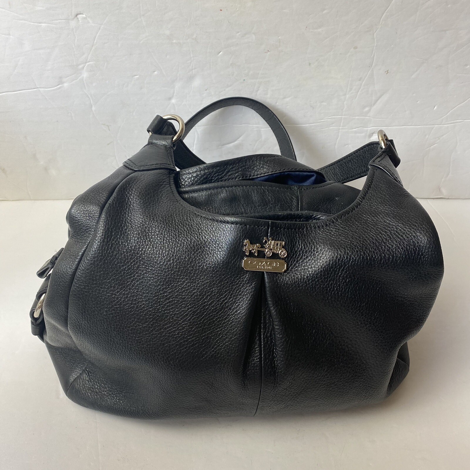 Coach Madison Maggie Black Leather Hobo Tote Bag Purs… - Gem