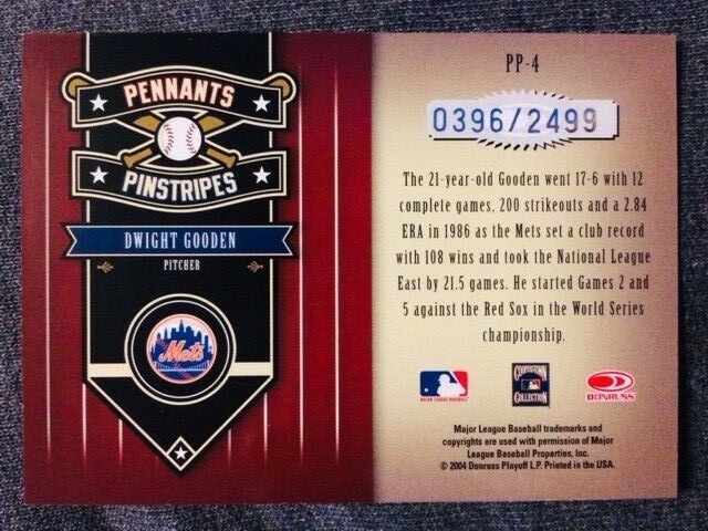 2004 Donruss Leather & And Lumber Doc Dwight Gooden Pennants ...
