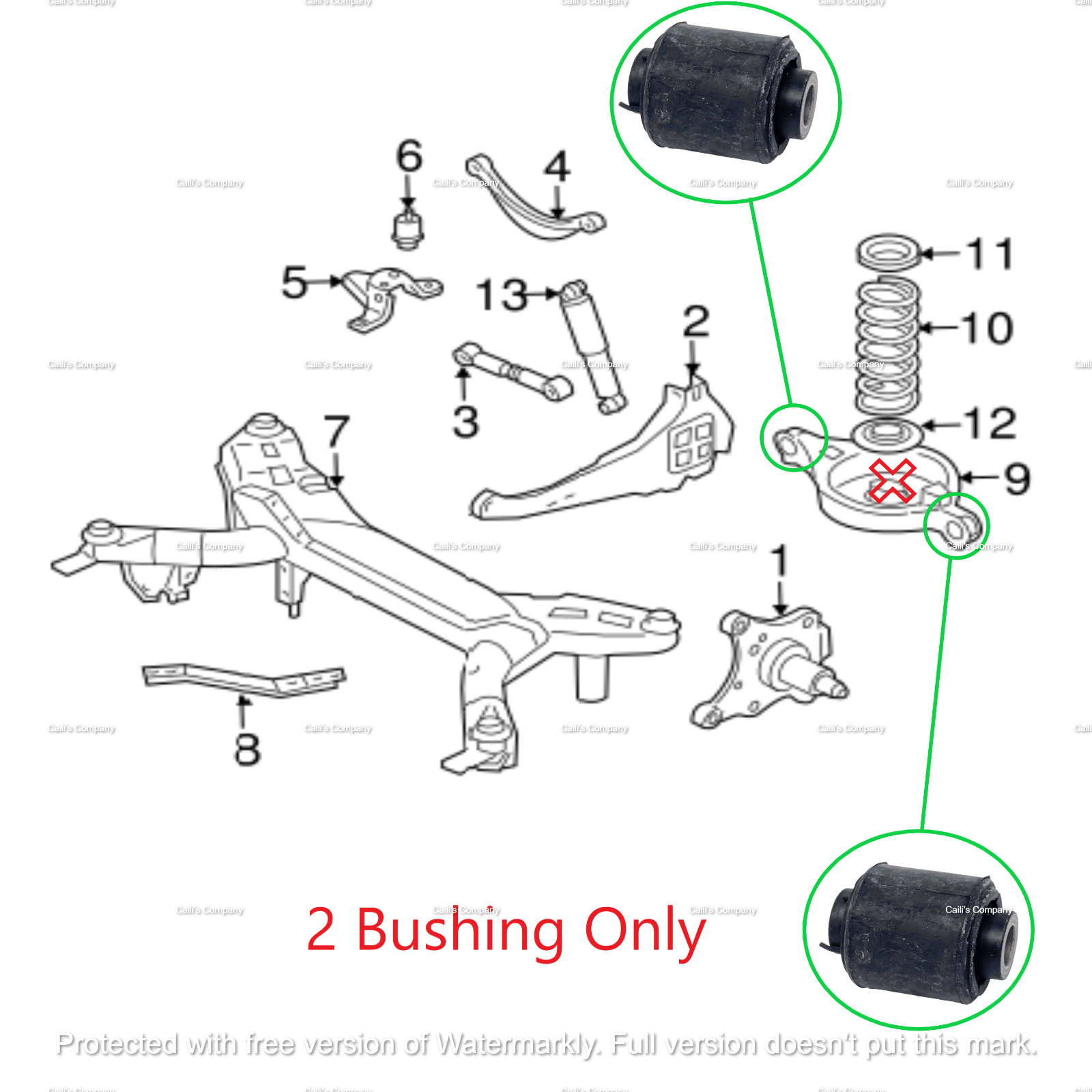 G26A-28-300A for 2pcs 2006 2007 Mazda 6 Rear Lower Control Arm Bushing ...