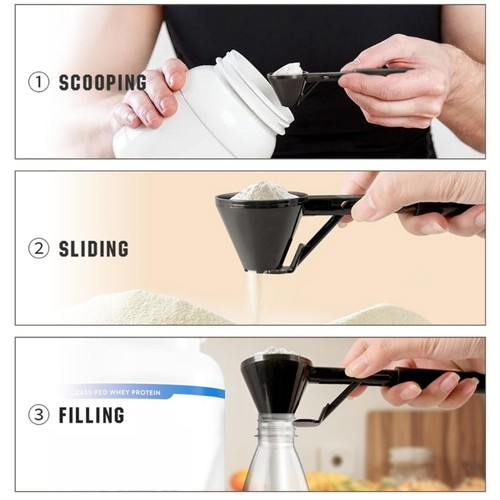 Portable Measuring Funnel for Refilling Of Water Bottles Protein Powder ...