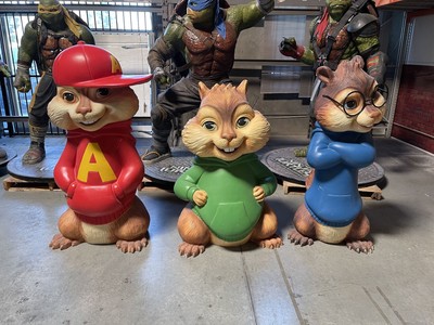 Alvin and the Chipmunks Life Size Statues Set of 3 Simon Theodore Pre ...