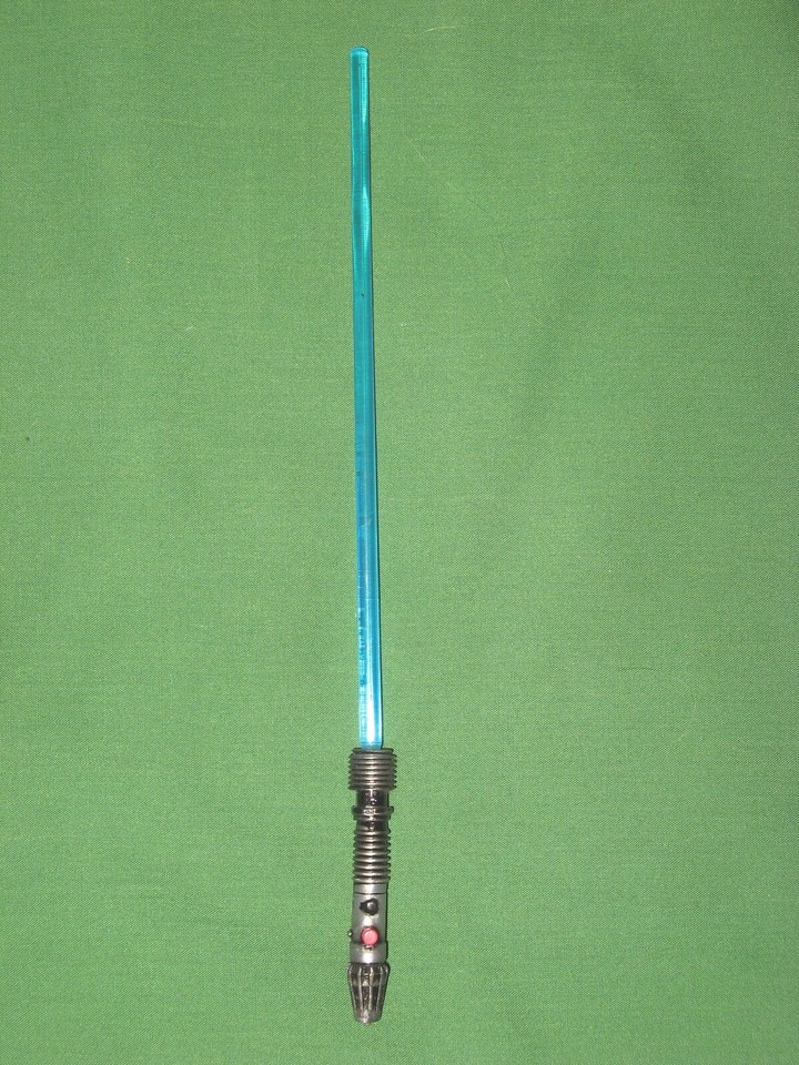 1/6 LIGHTSABER HILT & BLUE BLADE 12" Jedi Master Mace Windu STAR WARS ...