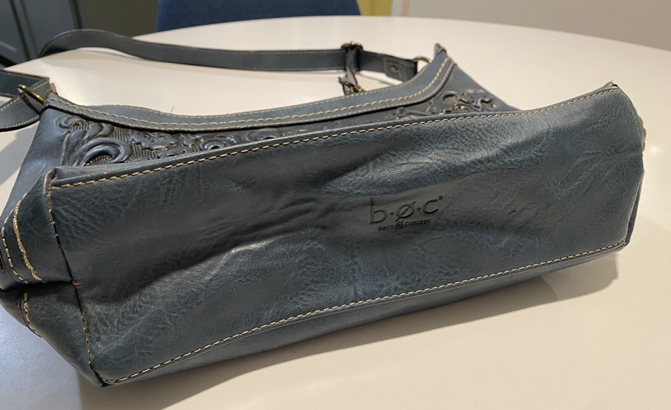 BOC Born Concept Faux Leather Slate Blue Purse Bag Tote | eBay