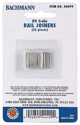 Bachmann EZ Track Rail Joiners (36) - HO Scale Nickel Silver Model ...