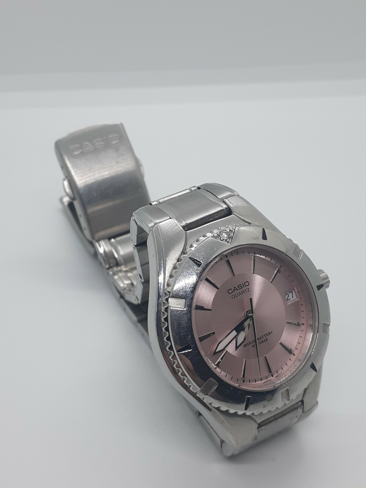 Casio, Womens, LTD-1035, 2719 Module, Pink Dial, Date, Rotating Bezel ...