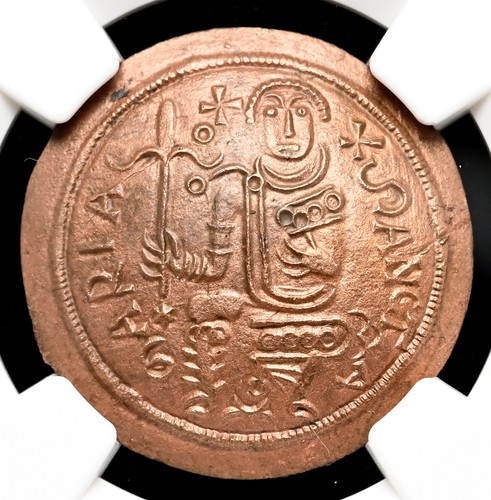 HUNGARY. Bela III. 1172-1196. Æ Follis, Byzantine type, NGC MS UNC ...