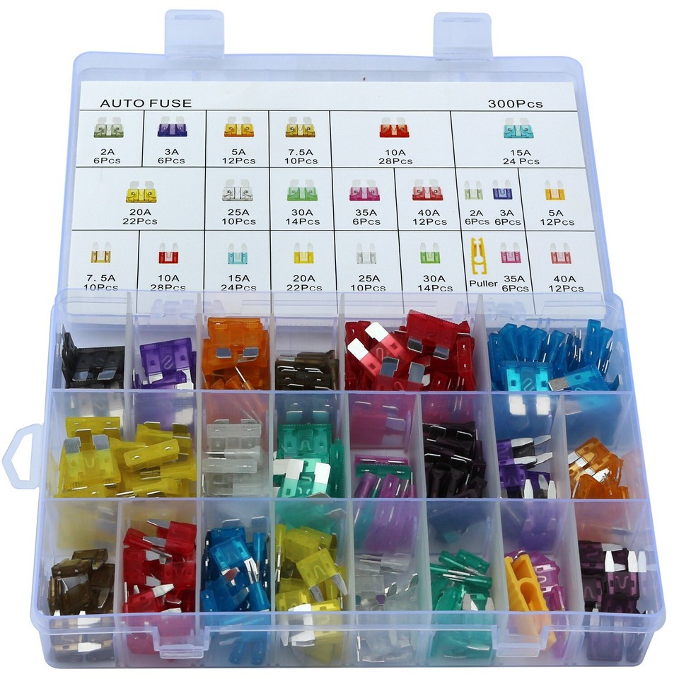 300pcs Automotive Fuse Assortment Kit Set Car Truck Motorcycle Fuses US ...