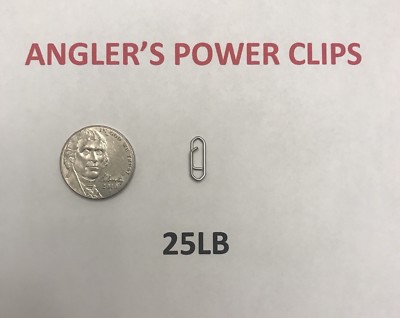 Anglers Power Clips Paperclip Fishing Lure Fast Snap 25 BULK pack 25lb ...