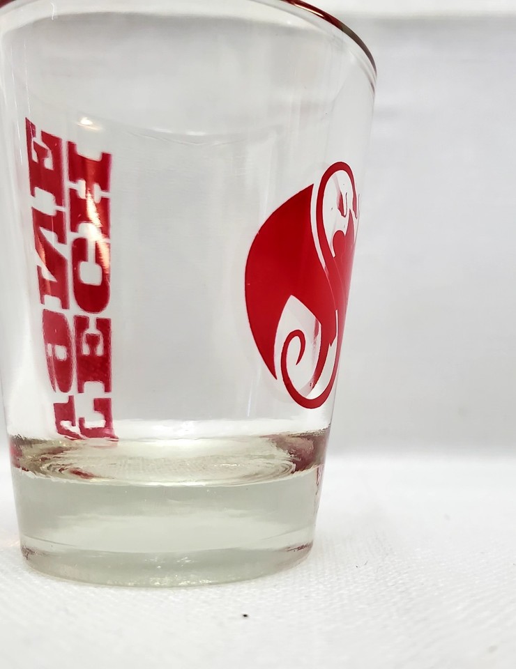 Tech N9ne Red & Clear Shot Glass Strange Music Snake & Bat Logo UNIQUE ...