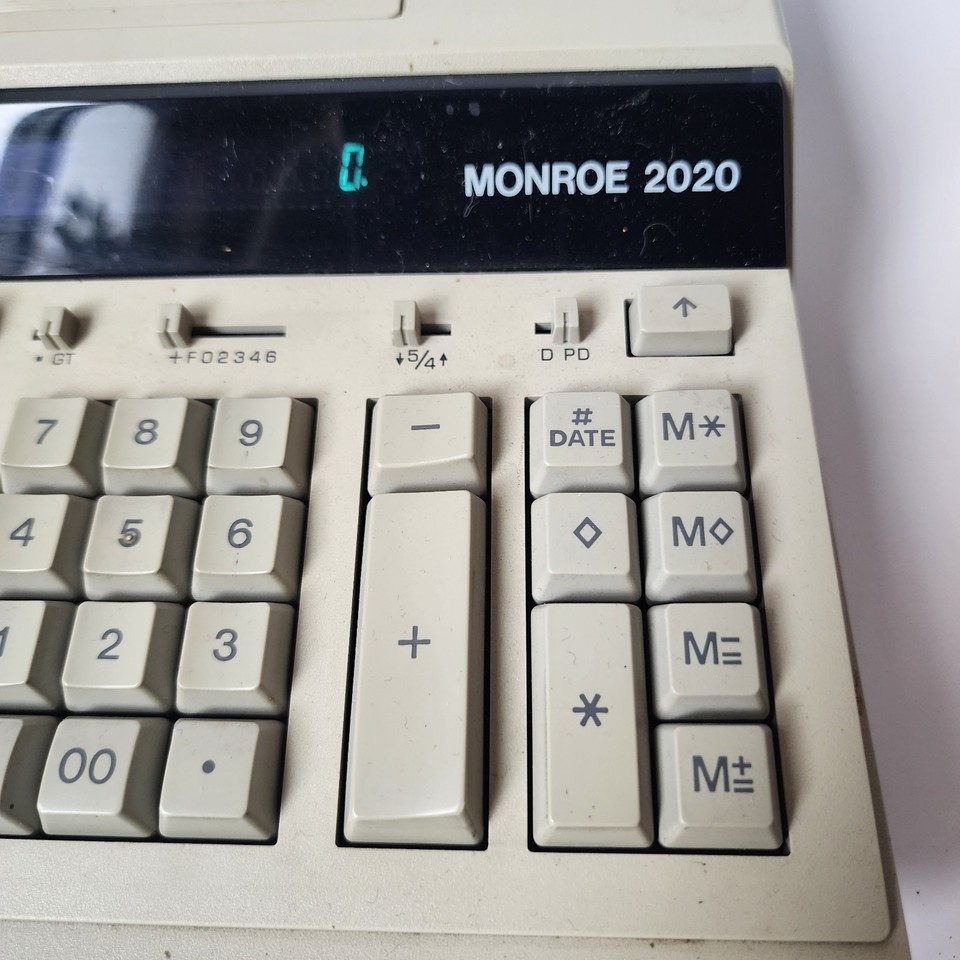 Vintage Monroe 2020 Adding Machine Electronic Printing Calculator Works ...