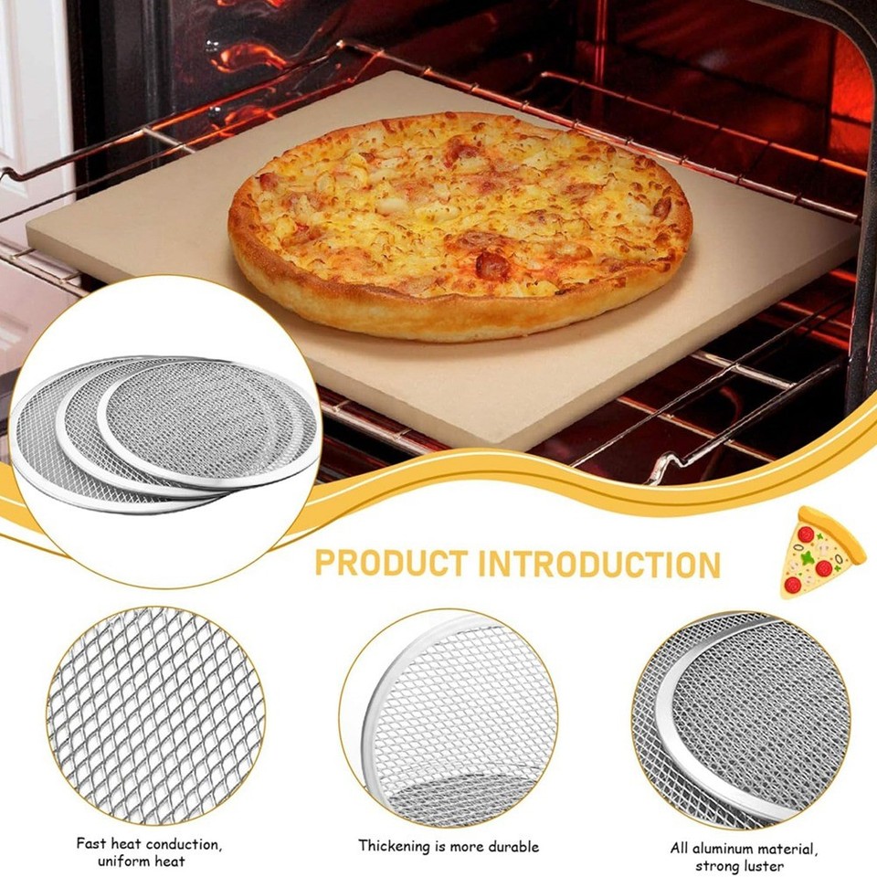 3Pcs Pizza Screen 12 Inch Restaurant-Grade Pizza Rack with Seamless ...