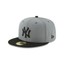 New York Yankees New Era 59FIFTY Fitted Cap HAT 5950 STORM GREY BLACK ...