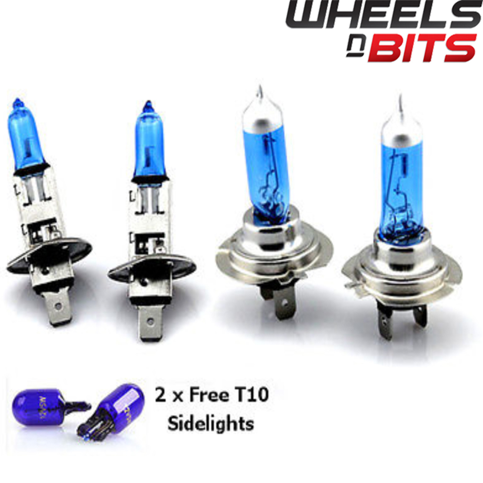 2x H7 2x H1 55w HALOGEN HID XENON GAS FILLED BULBS upto 50% BRIGHTER ...