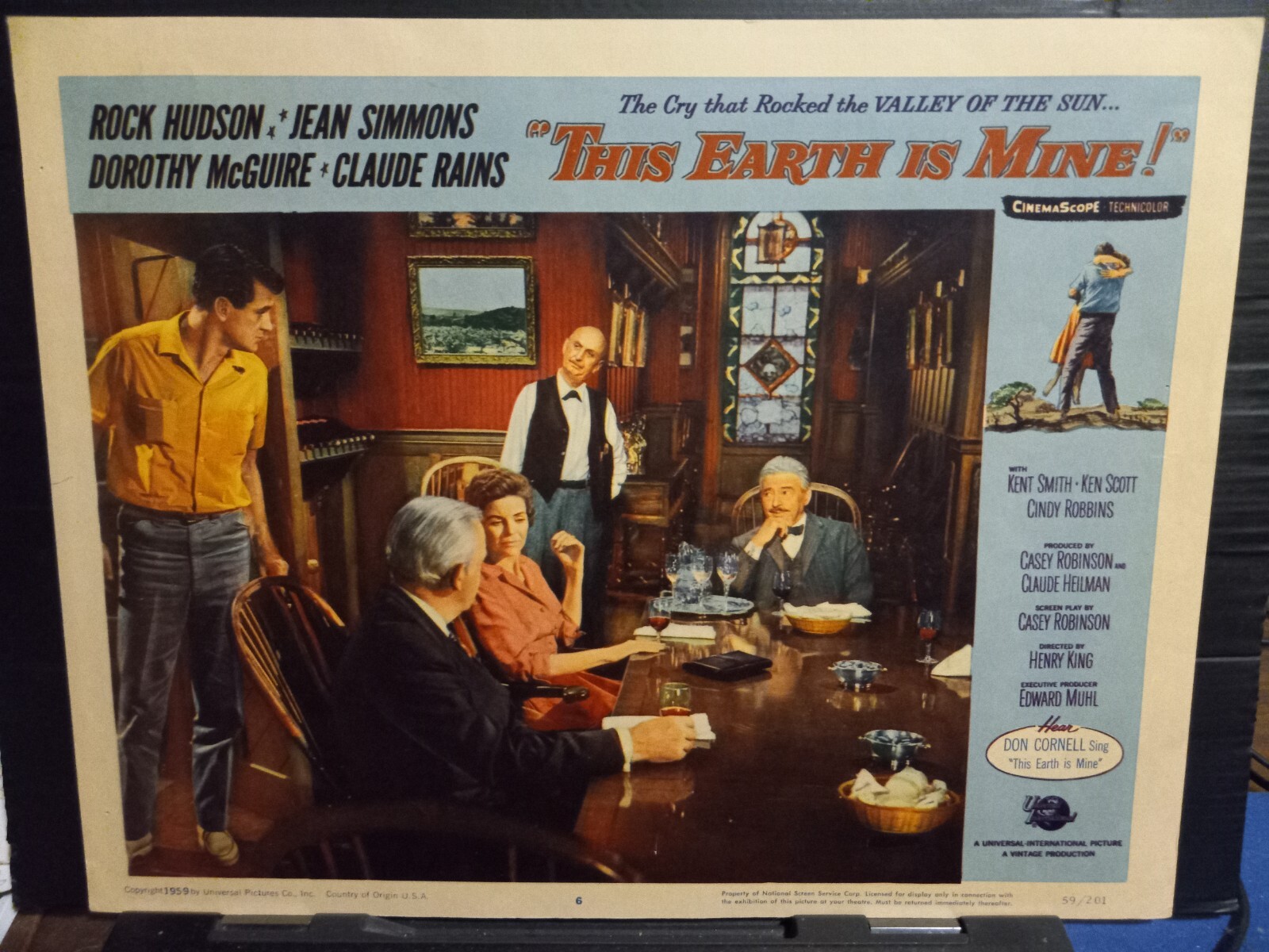 Lobby Card 1959 THIS EARTH IS MINE Dorothy McGuire Rock Hudson Claude ...