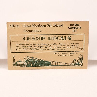 Great Northern Freight Diesel Locomotive Champ HO-OO Scale Decals EH-55 ...