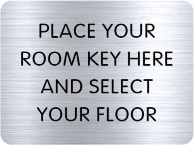Room Key Placement Door Handle Sign: 3x2.25 Inches, Select Your Floor ...