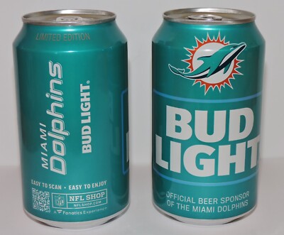 2024 MIAMI DOLPHINS BUD LIGHT LE NFL KICKOFF 12oz BEER CAN BOTTOM ...