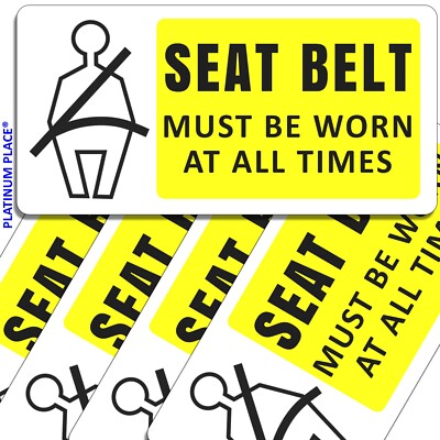 5 x Seat Belt Must Be Worn At All Times Stickers Car Taxi Cab Bus ...