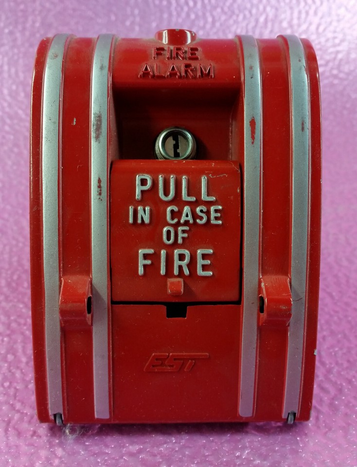 Lot of 4 Assorted Notifier / EST Red Fire Alarm Emergency Pull Stations ...