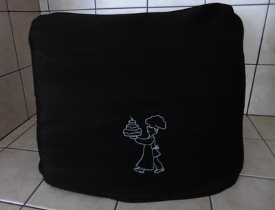 Artisan Kitchen Aid Mixer Cover black with embroidered pastry chef | eBay