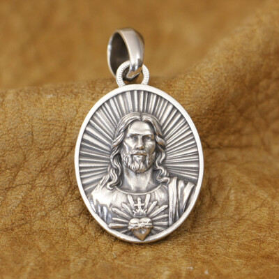 925 Sterling Silver Details Jesus Christ Pendant Charms Belief Jewelry ...
