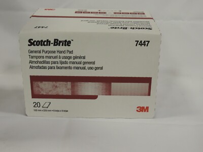 3M 7447 Scotch-Brite General Purpose Hand Pad 6" x 9" - 20 Pads, Free ...