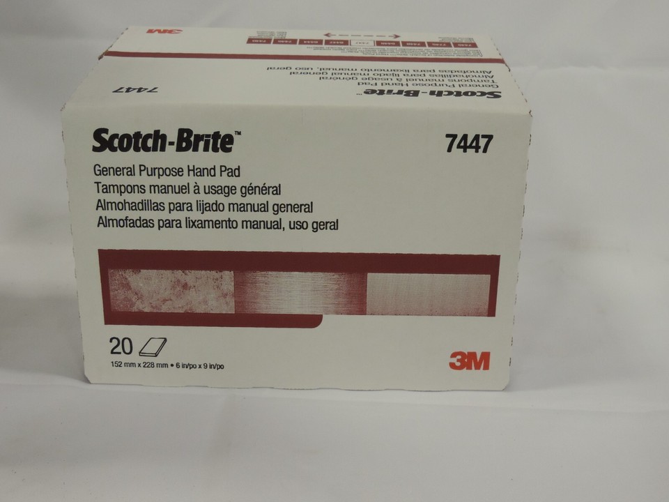3M 7447 7447B Scotch-Brite Maroon Hand Pads 6 in x 9 in, 40/Pads, 2 ...
