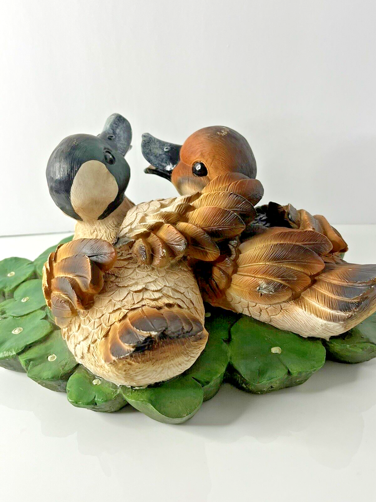 Adorable Duck Tea Light Candle Holder , Resin 2 Ducks floating Lily ...