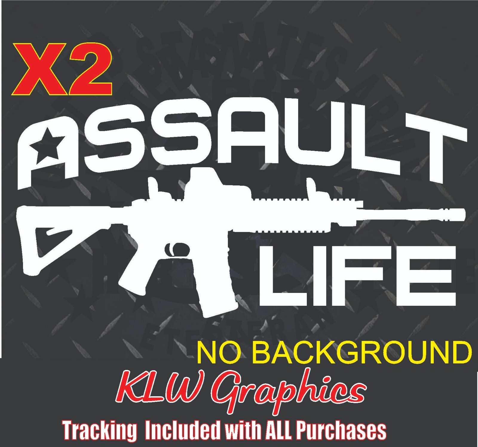 Assault Decal Sticker Diesel Truck PRO NRA 2ND AMENDMENT USA Flag Gun ...