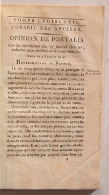 PORTALIS. Résolution relative aux prêtres non assermentés (1796) RARE ...
