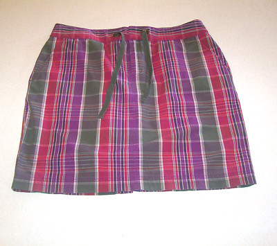 Women's Chaps Red, Tan and Green Plaid Cotton Skirt 10 | eBay