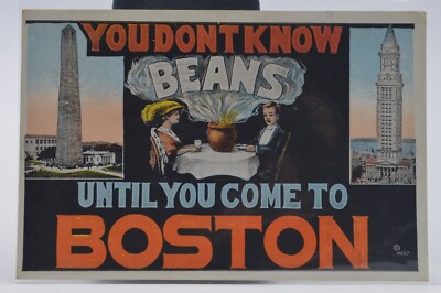 1923 - You Don't Know Beans Until You Come To Boston - Antique Postcard ...