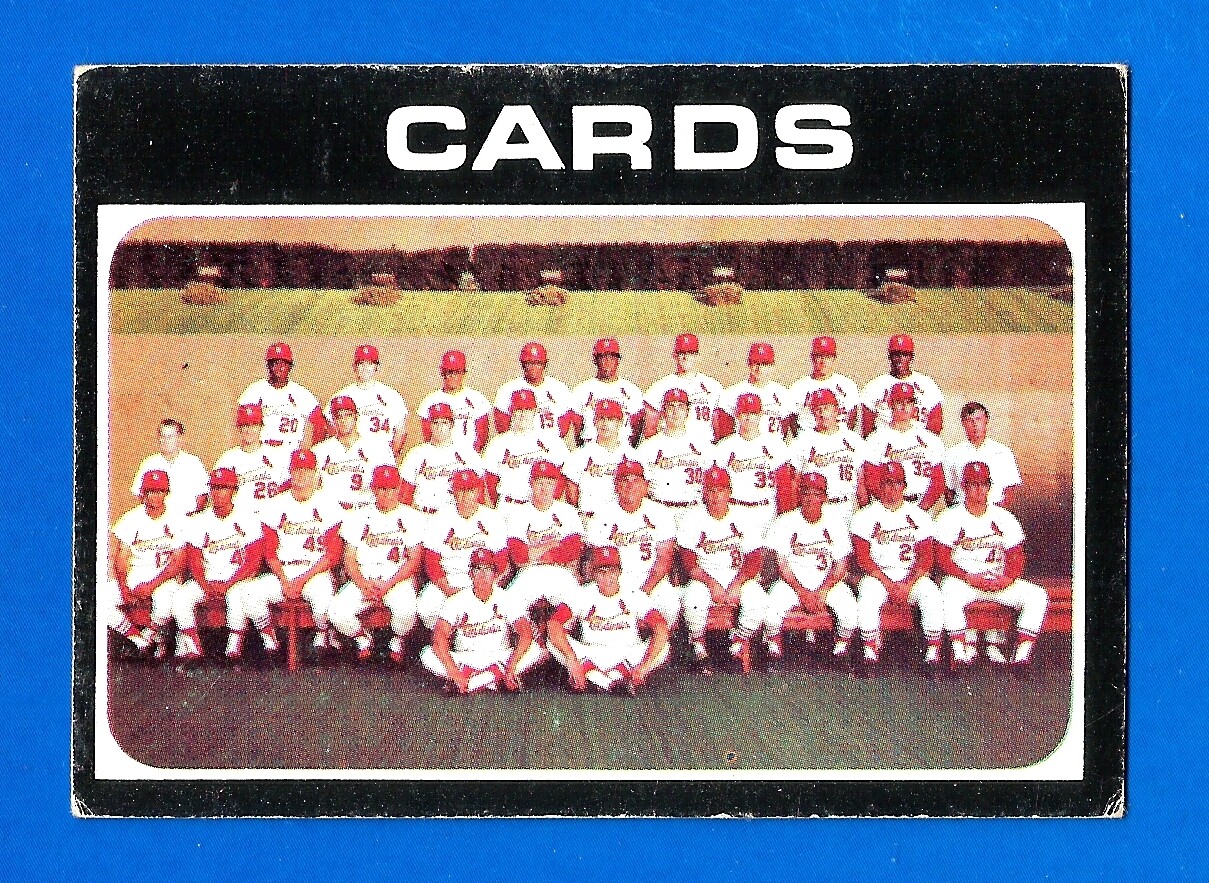 1971 Topps BASEBALL SET BREAK #308 CARDINALS TEAM CARD w/BOB GIBSON ...