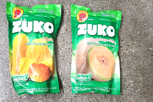 2 PACK ZUKO MANGO & CANTALOUPE(MELON)FLAVORED DRINK MIX FORTIFIED WITH ...