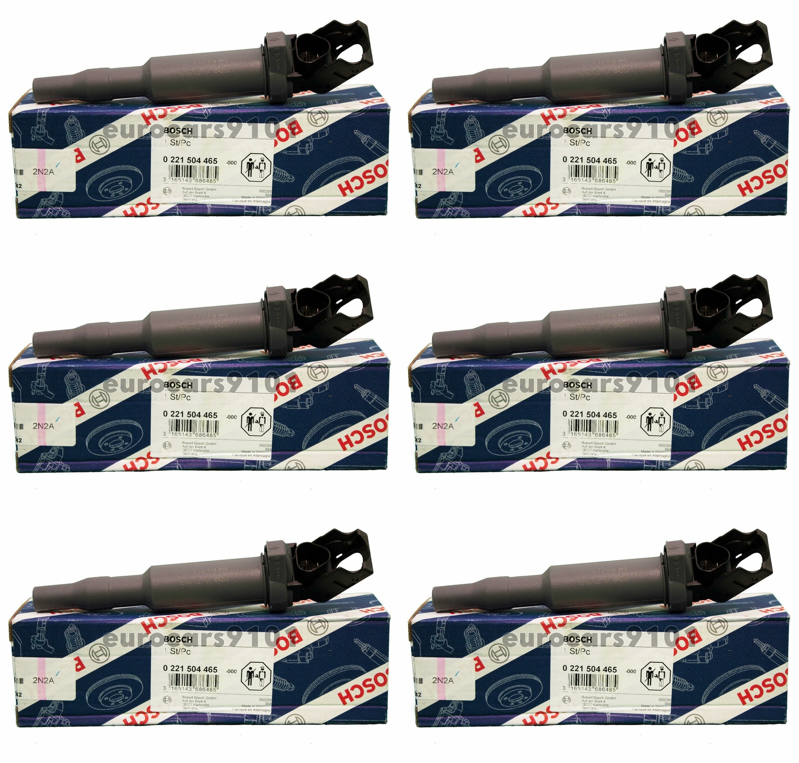 New! BMW E60 E85 E90 Bosch Ignition Coil Set of (6) 0221504465 ...