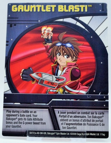 2009 Bakugan New Vestroia Gauntlet Blast! Game Card BA701a 1/1ag Blue ...