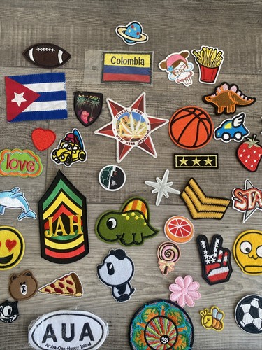 Lot Of 49 Random Assorted Patches Different Designs Sew And Iron On | eBay