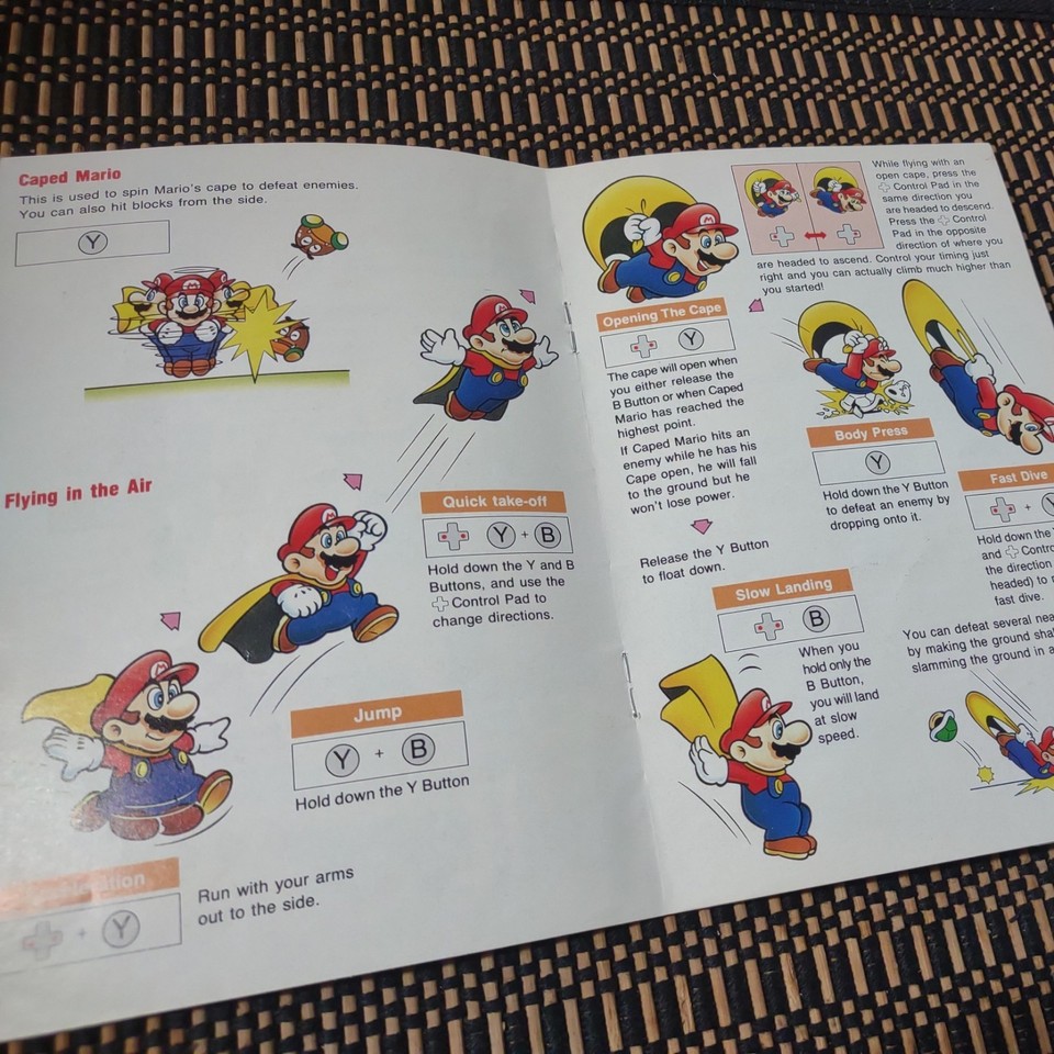 Super Mario World (SNES Super Nintendo) Instruction Manual Book Only ...