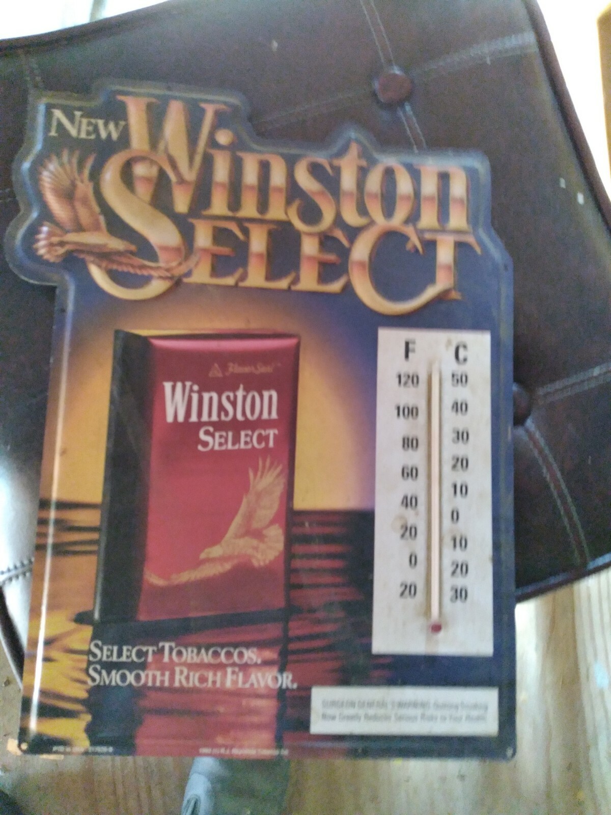Vintage 1992 Winston Select Cigarette Tobacco Metal Wall Thermometer ...