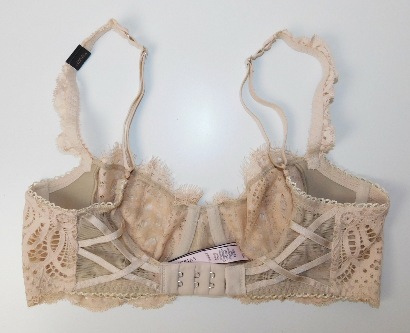 Victoria's Secret Size 32B 10B 32D 10D Beige Lace Bra Dream Angels | eBay