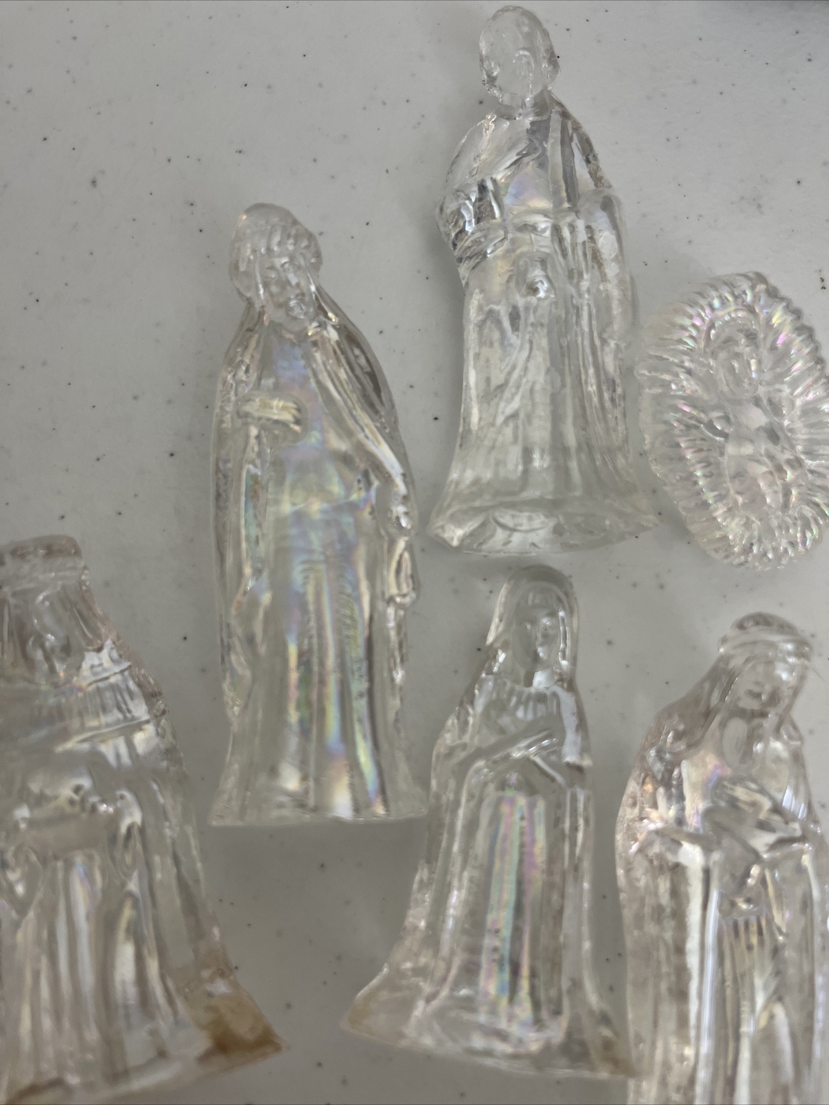 Crystal Nativity Set Rainbow Genuine Crystal With Box 6 Piece Mary ...