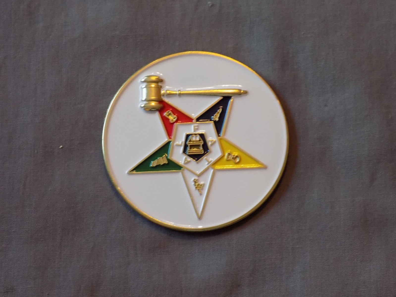 Masonic 3" Car Emblem Colorful Order Eastern Star OES Past Matron Metal ...