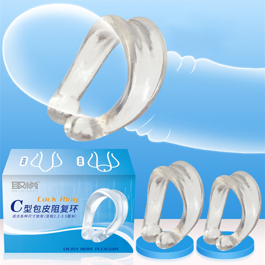 2 x Foreskin Correction Ring Foreskin Repair ring Soft Glans Ring ...