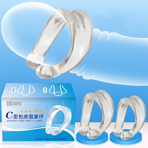 2PCS Penis Glans Foreskin Phimosis Curing Correction Ring For Man ...