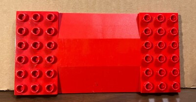 LEGO DUPLO 6x12 RED PLATE w/ CENTER RAMP ROAD TRACK 95463 Block ...